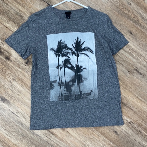 H&M | Shirts | Hm Mens Medium Palm Tree Graphic Tee | Poshmark